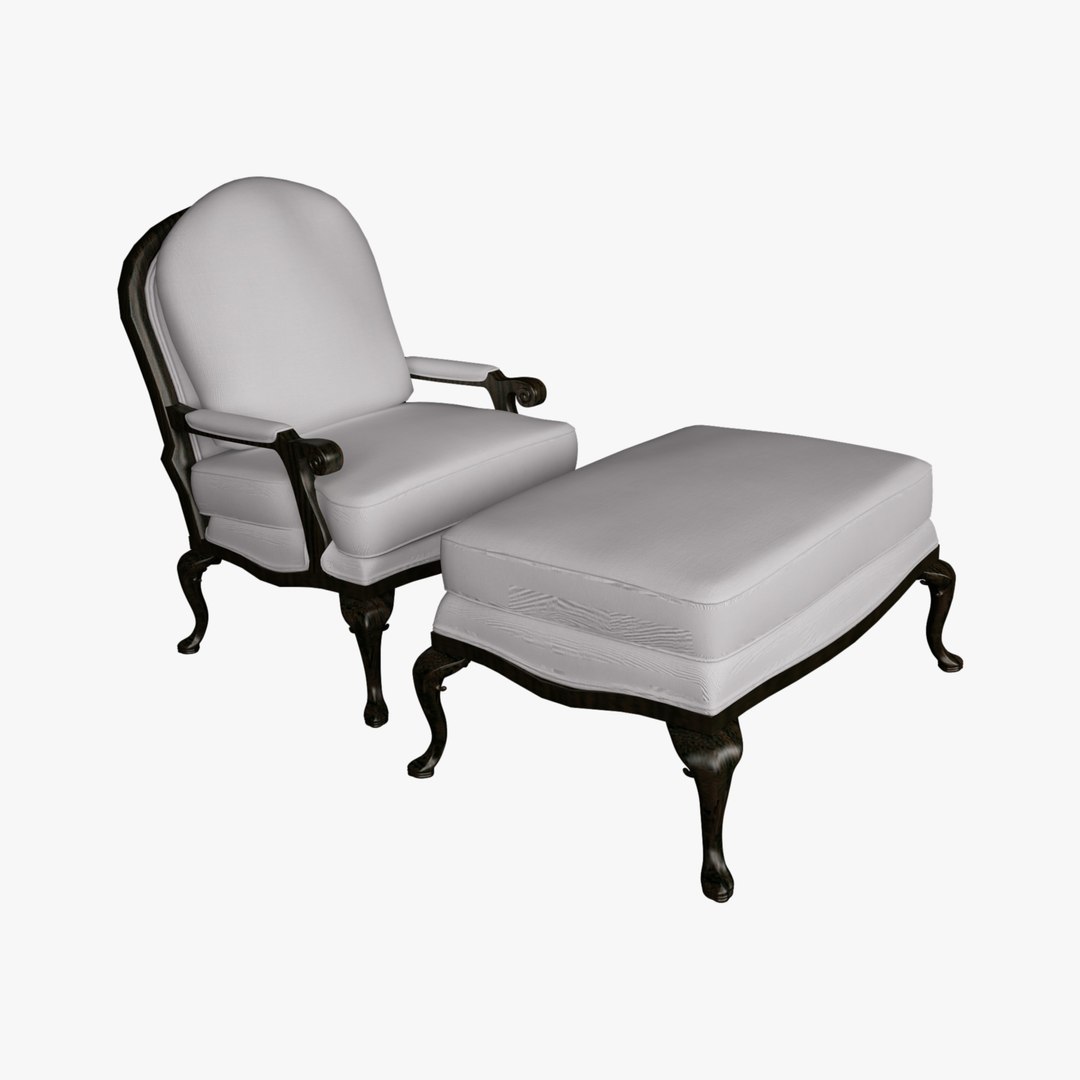 3D model chair ottoman style - TurboSquid 1698049