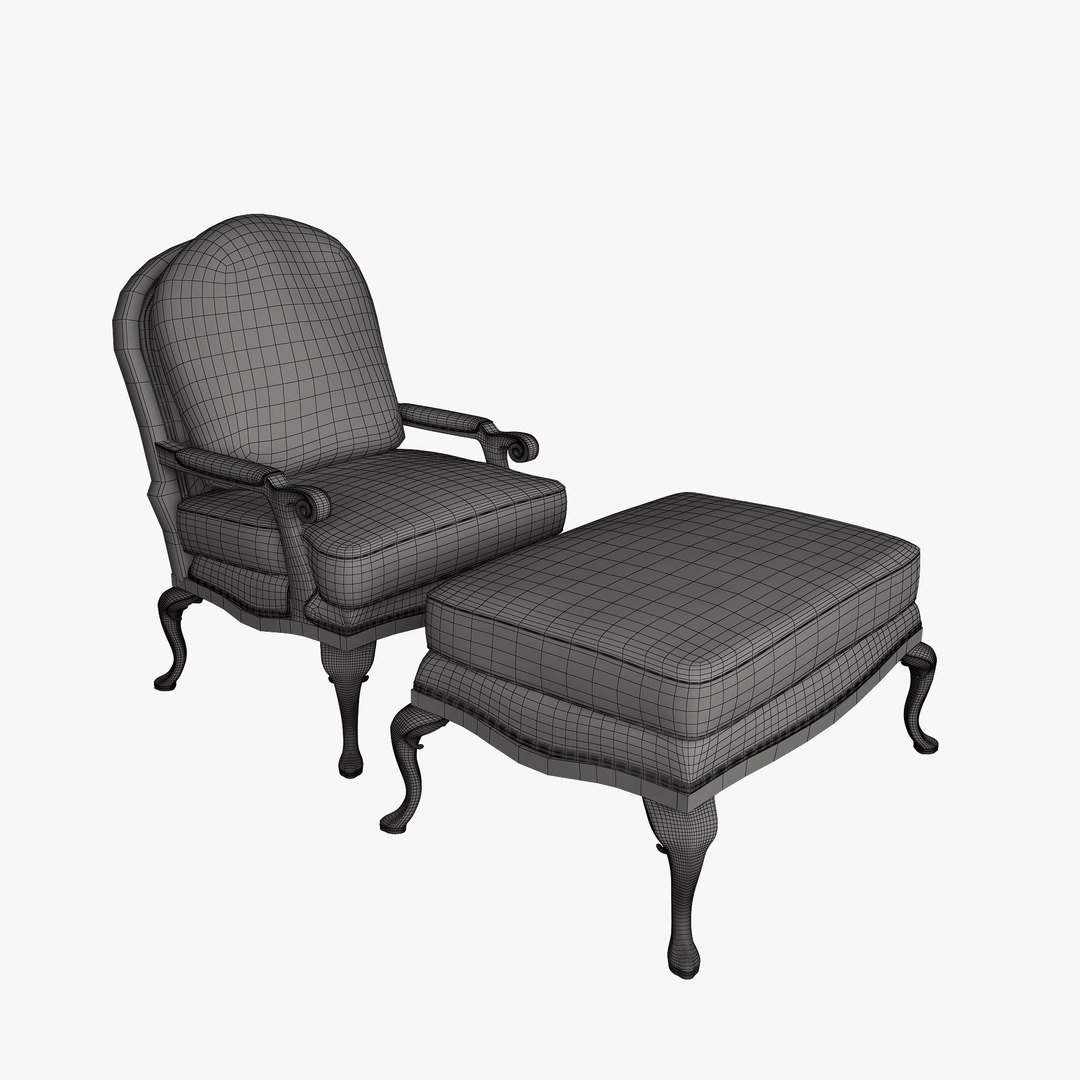3D model chair ottoman style - TurboSquid 1698049