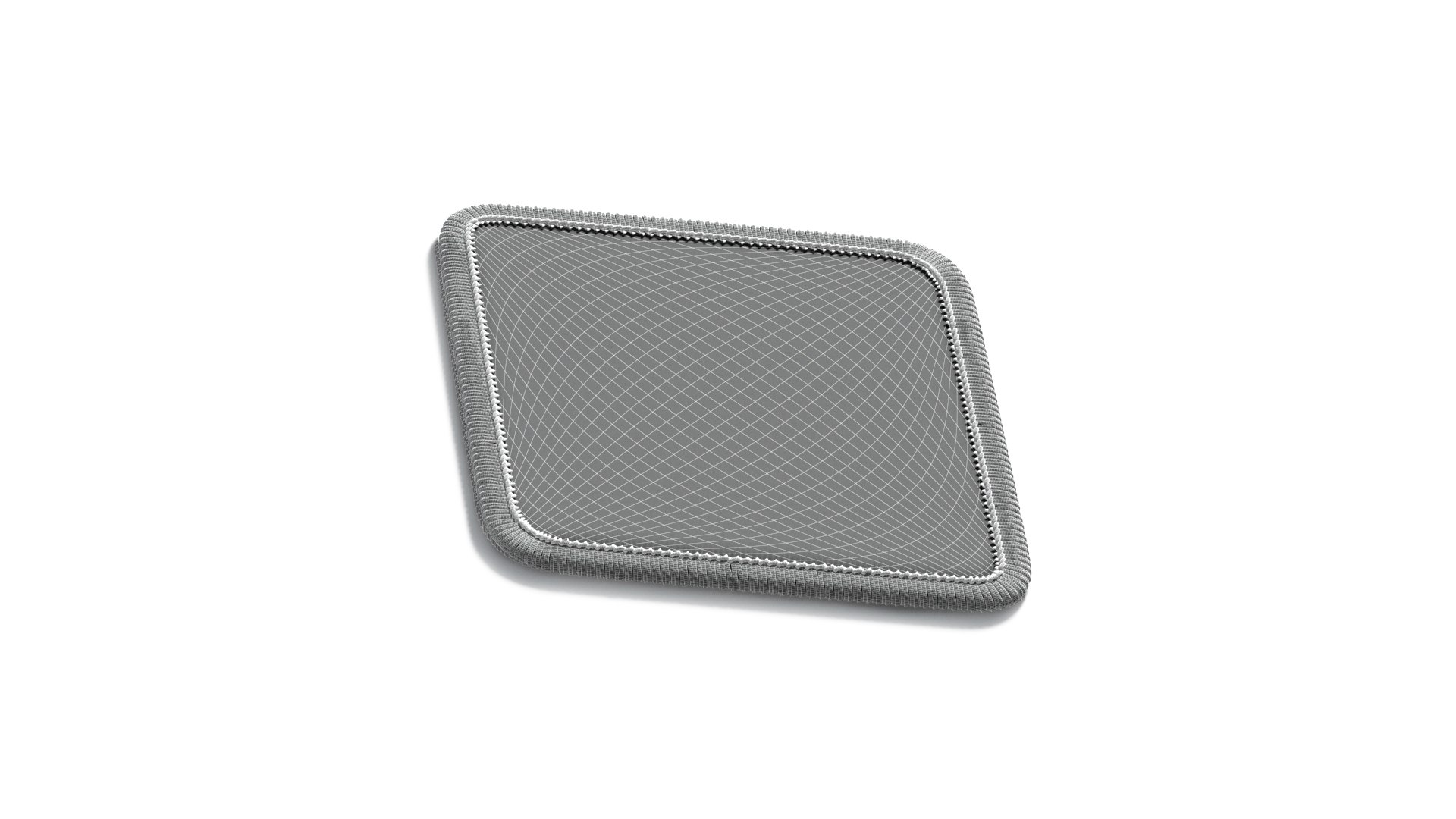 White Rhombus Embroidered Patch - Lying Embroidery Rhomb Badge 3D Model ...