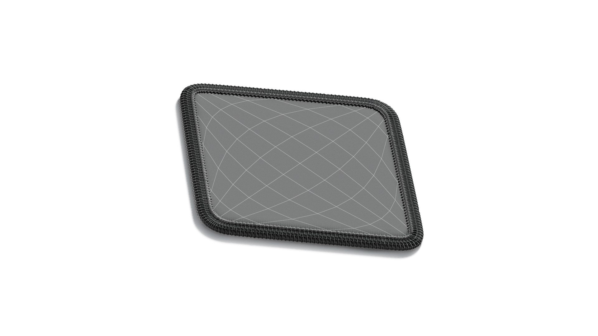 White Rhombus Embroidered Patch - Lying Embroidery Rhomb Badge 3D Model ...