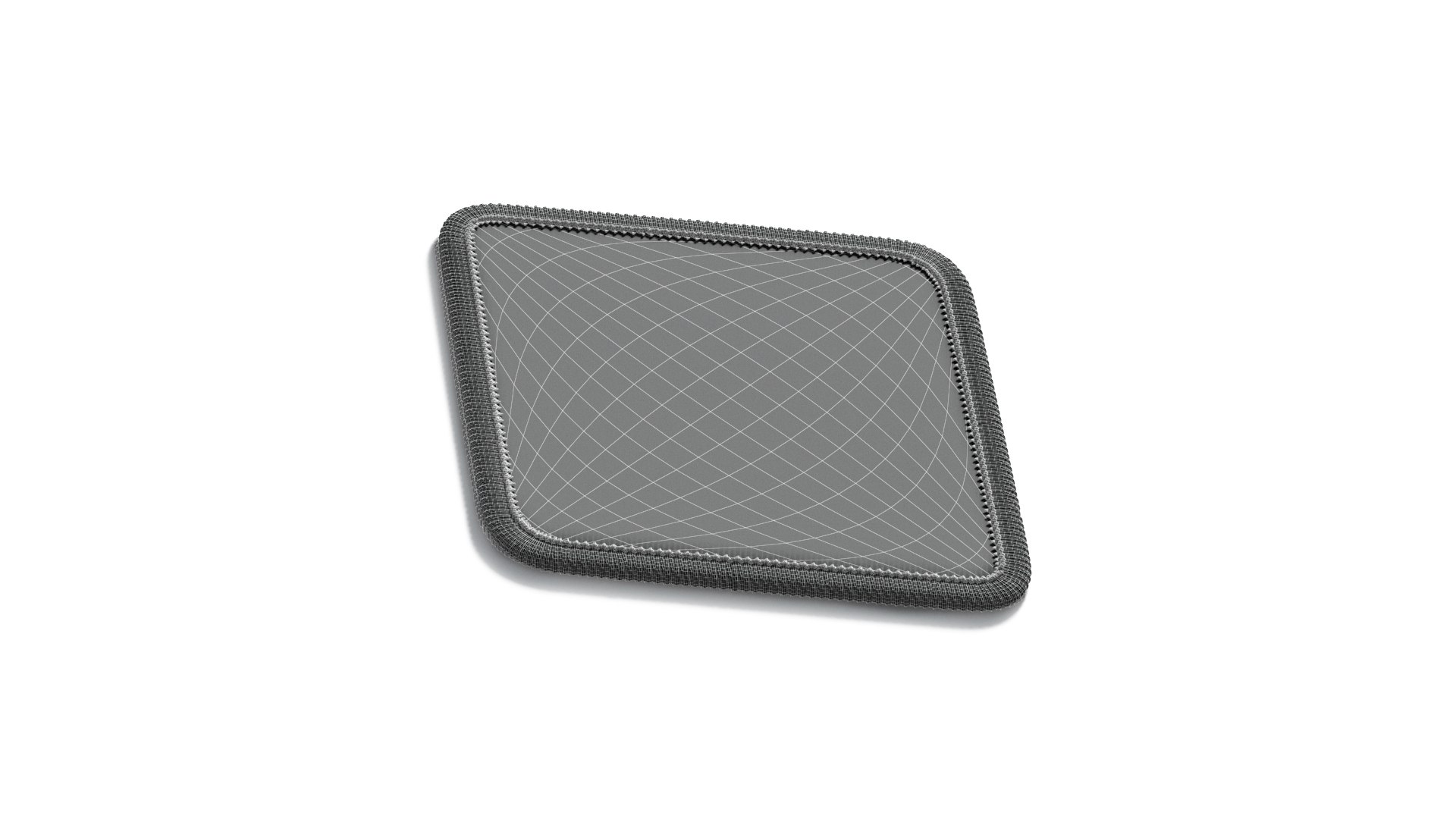 White Rhombus Embroidered Patch - Lying Embroidery Rhomb Badge 3D Model ...