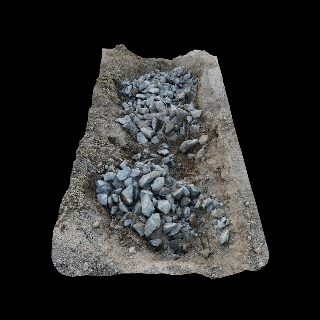 Gravel Rock Pit 01 - 3D Photogrammetry Model Scan Of Wet Gravel With ...