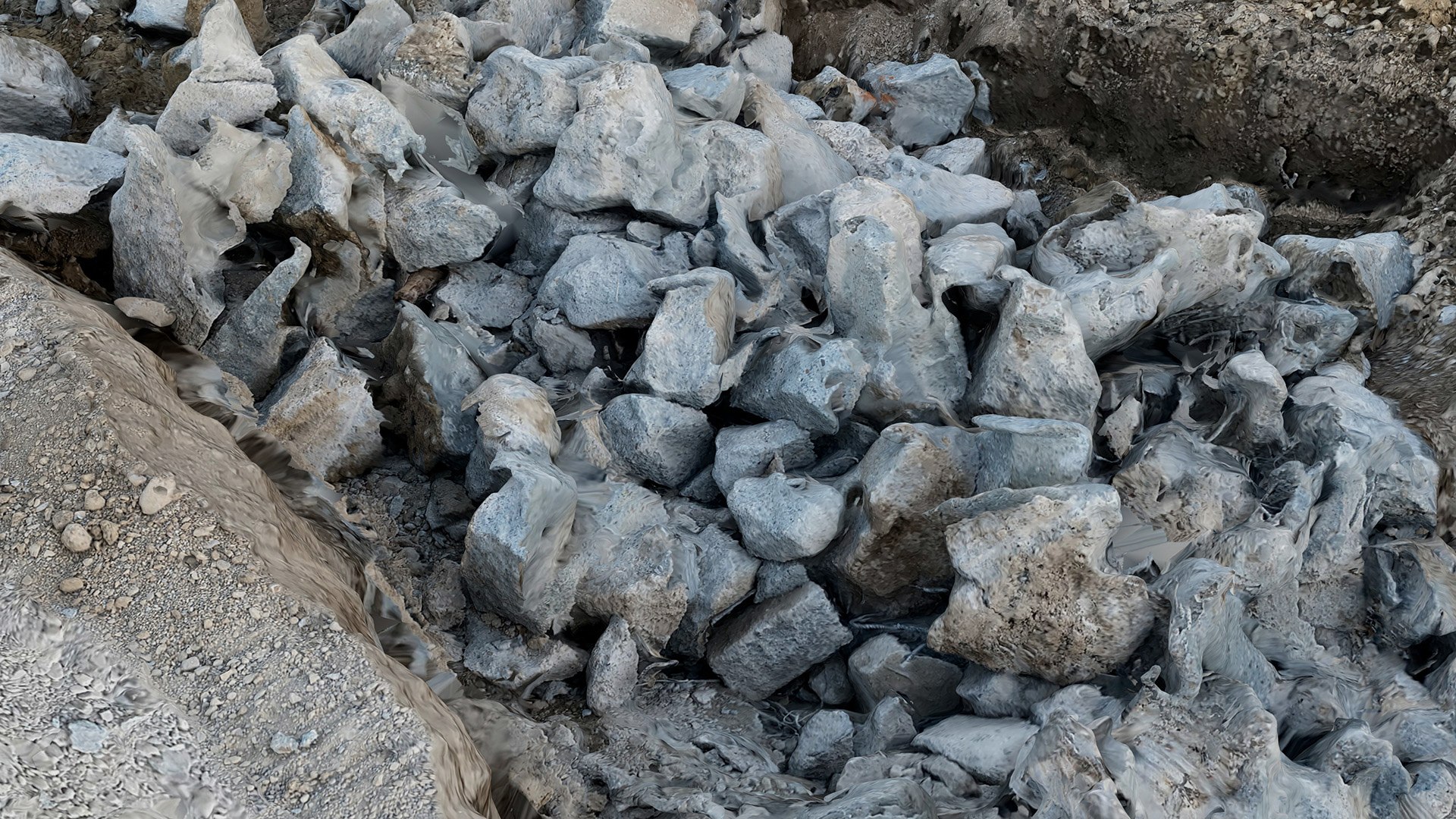 Gravel Rock Pit 01 - 3D Photogrammetry Model Scan Of Wet Gravel With ...