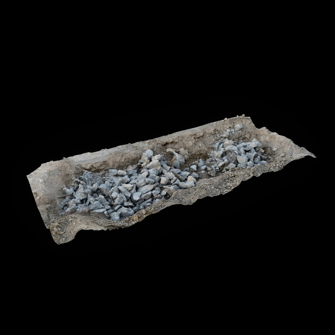 Gravel Rock Pit 01 - 3D Photogrammetry Model Scan Of Wet Gravel With ...