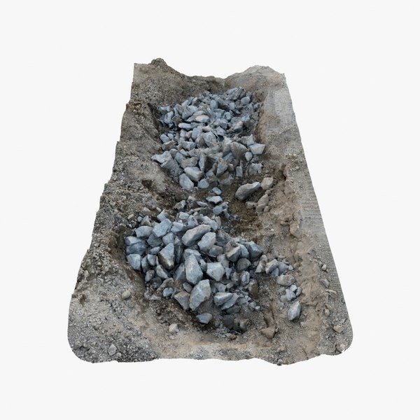 Gravel Rock Pit 01 - 3D photogrammetry model scan of wet gravel with ...