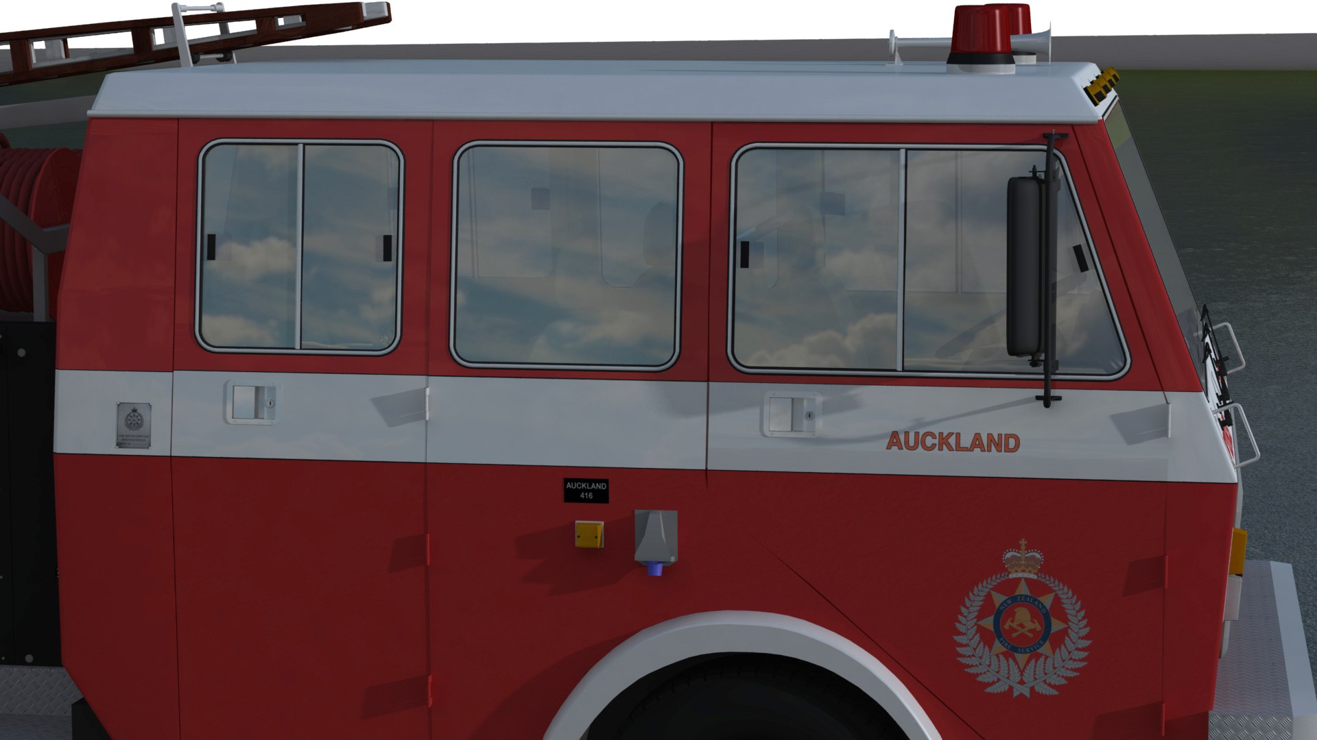 1987 Mitsubishi FP418JSRFB2 Fire Engine - New Zealand 3D Model ...