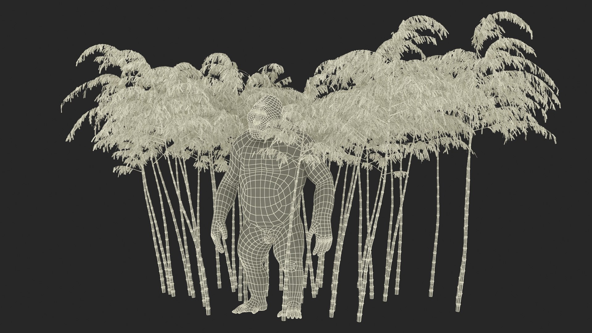 3D Model Big Ape Gigantopithecus In Bamboo Grove Fur - TurboSquid 2311895