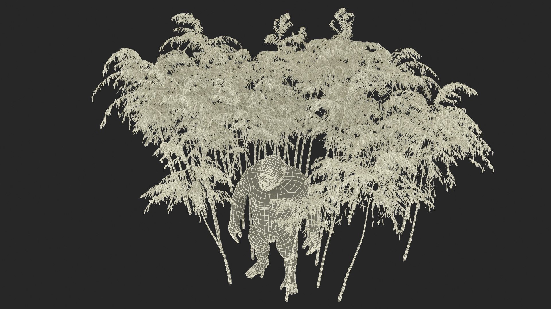 3D Model Big Ape Gigantopithecus In Bamboo Grove Fur - TurboSquid 2311895