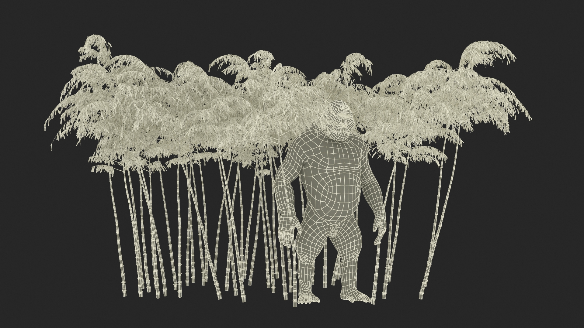 3D Model Big Ape Gigantopithecus In Bamboo Grove Fur - TurboSquid 2311895