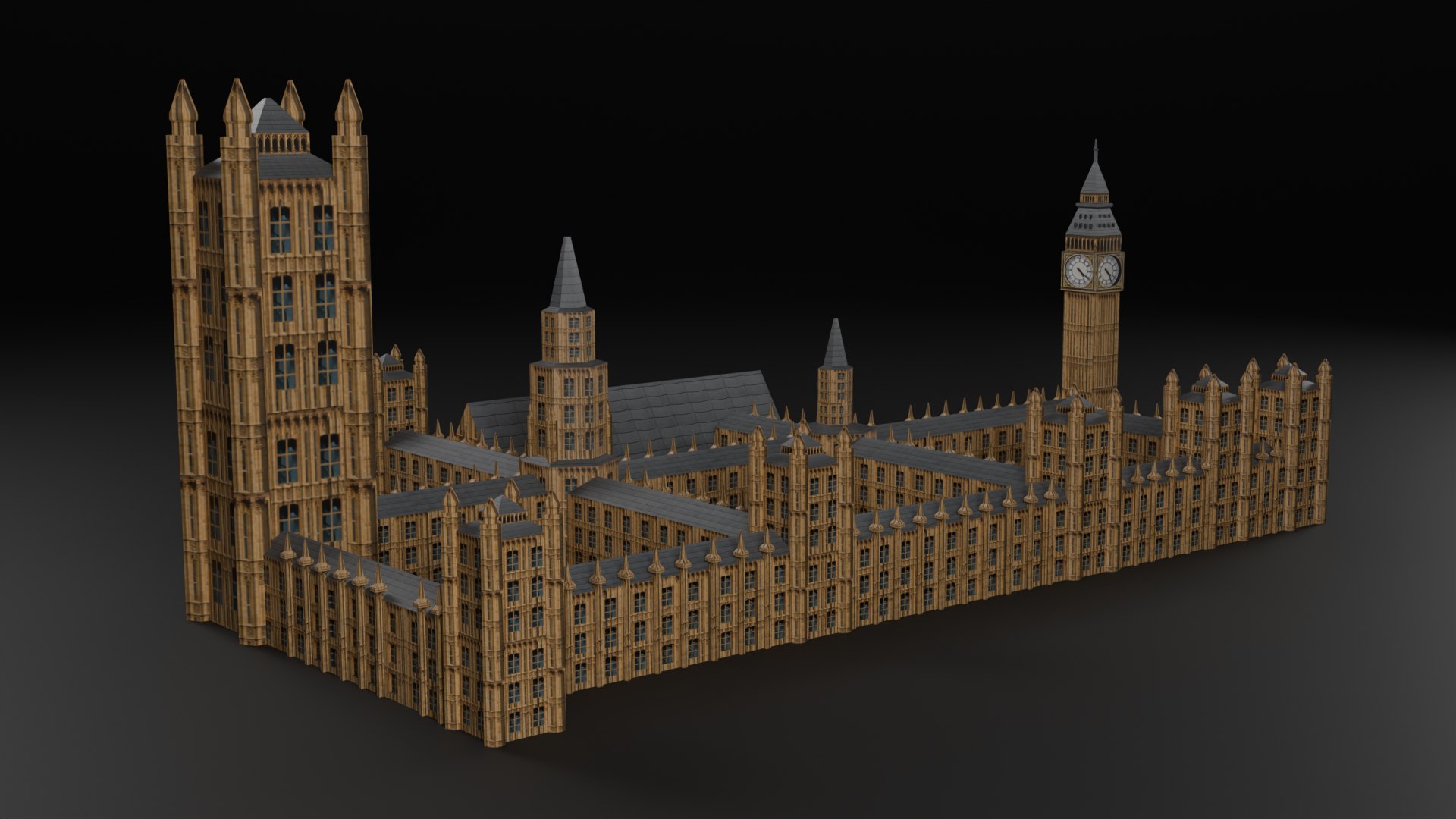 3D Low Poly Big Ben Model - TurboSquid 2340171
