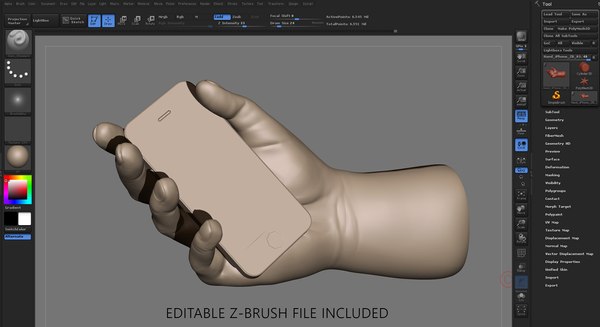 hand holding smartphone 3d model