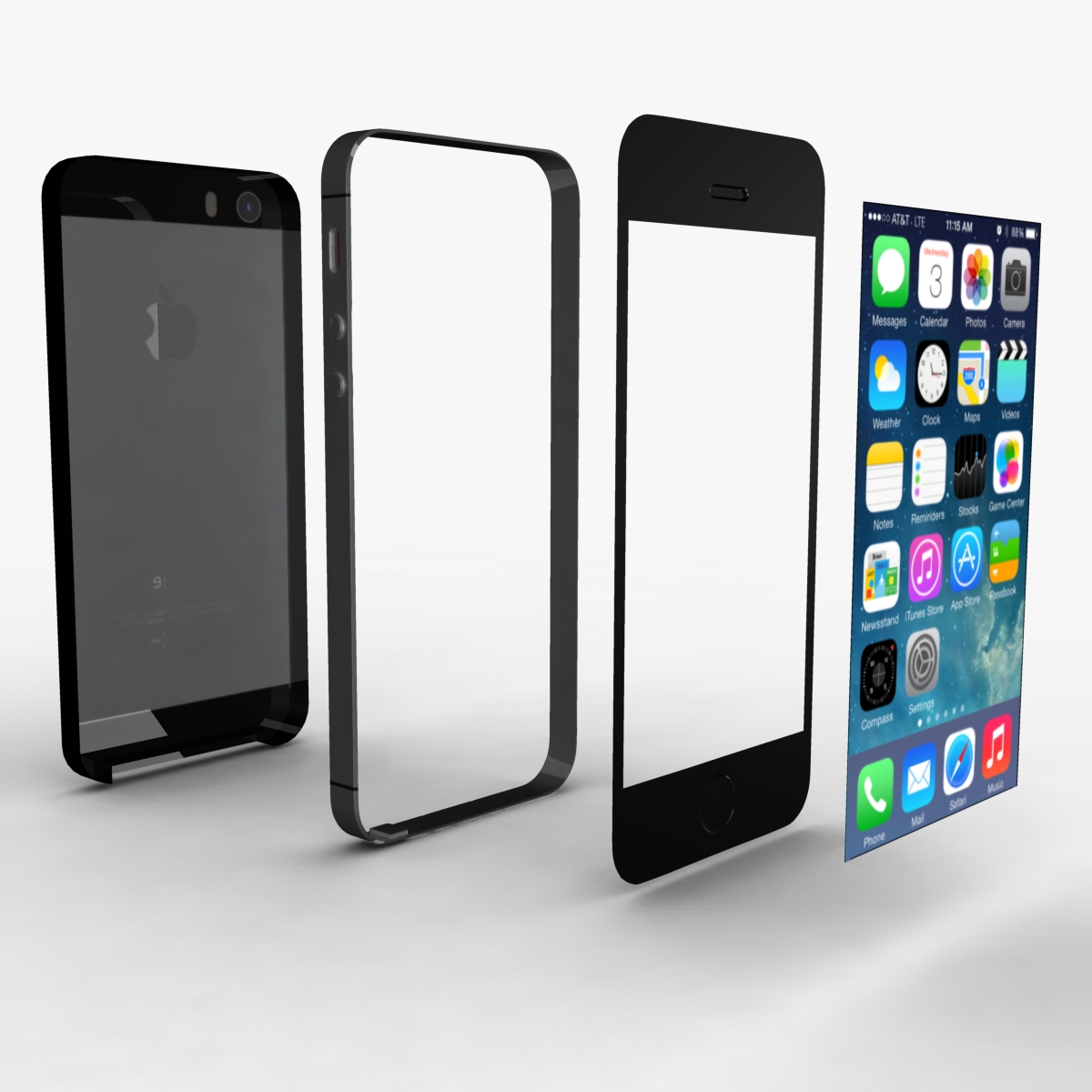 hand holding smartphone 3d model