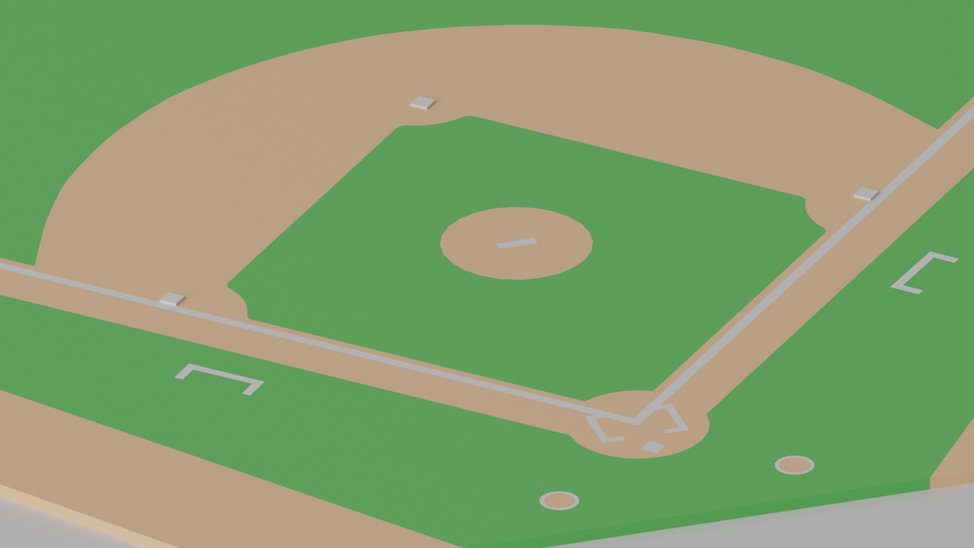3D Cartoon Lovely Baseball Field 1 - TurboSquid 2182584