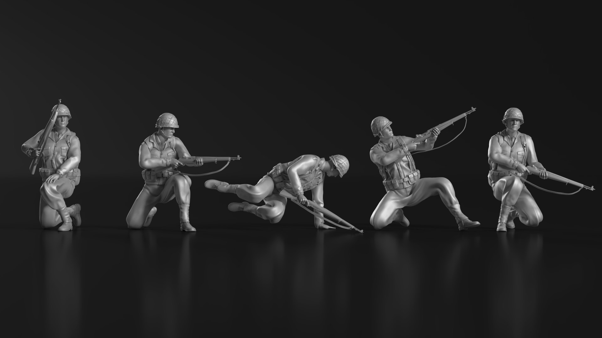 3D Model WWII Soldier Set 03 - TurboSquid 2148884