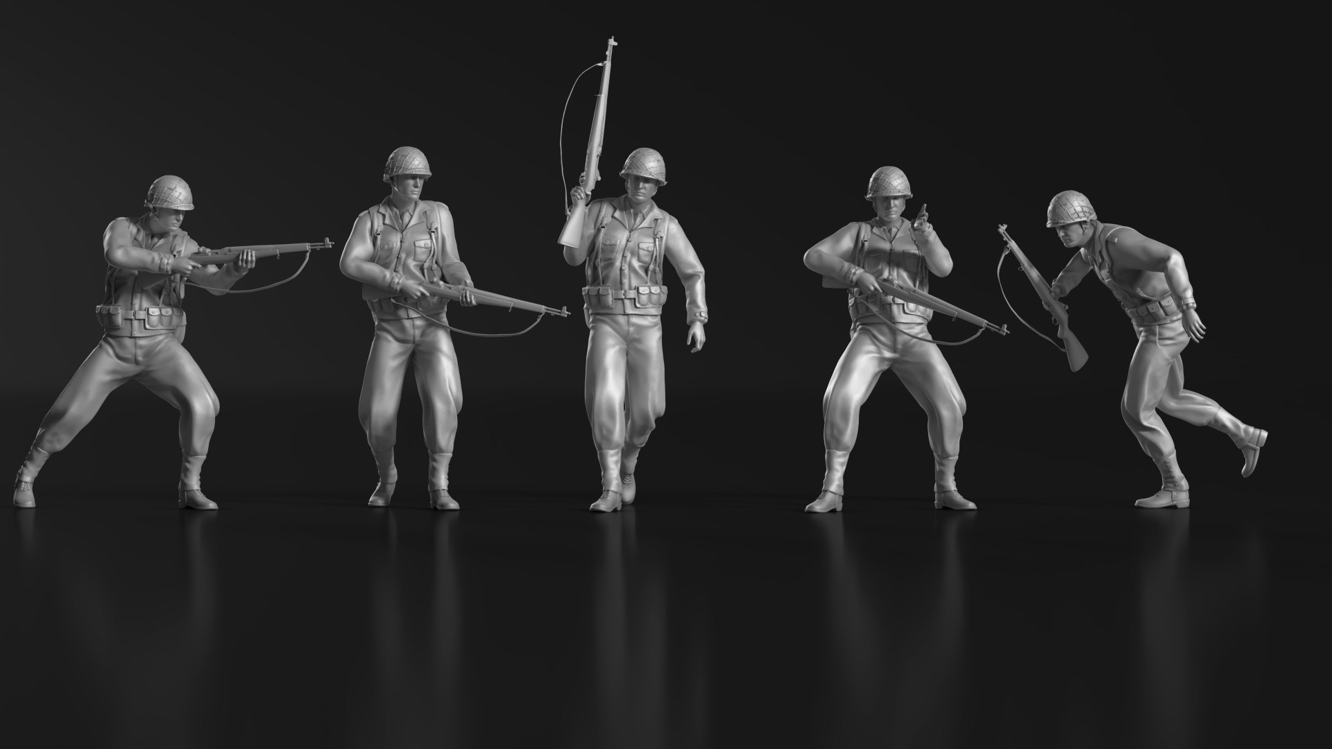 3D Model WWII Soldier Set 03 - TurboSquid 2148884
