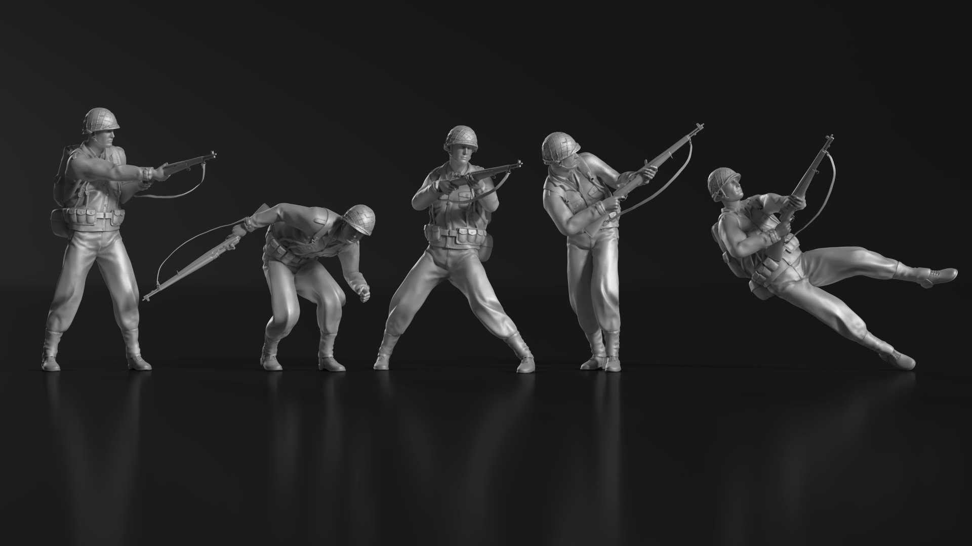3D Model WWII Soldier Set 03 - TurboSquid 2148884