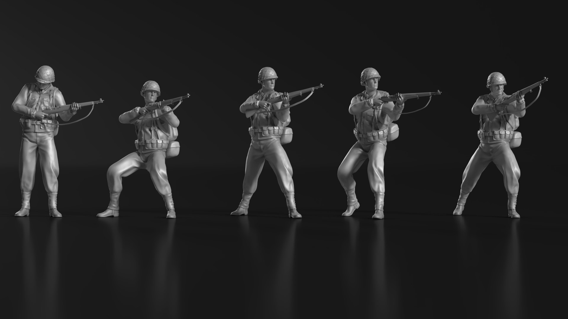 3D Model WWII Soldier Set 03 - TurboSquid 2148884