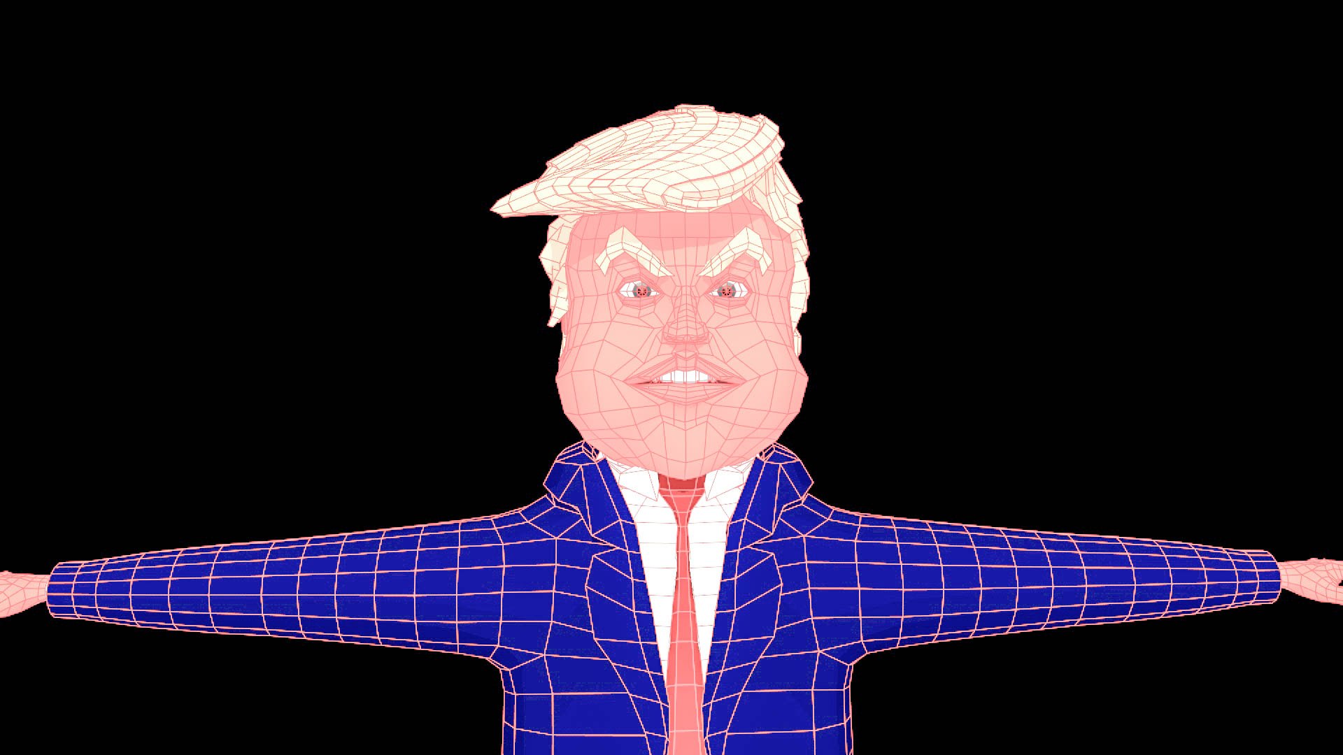 3d Model Cartoon Donald Trump Modeled