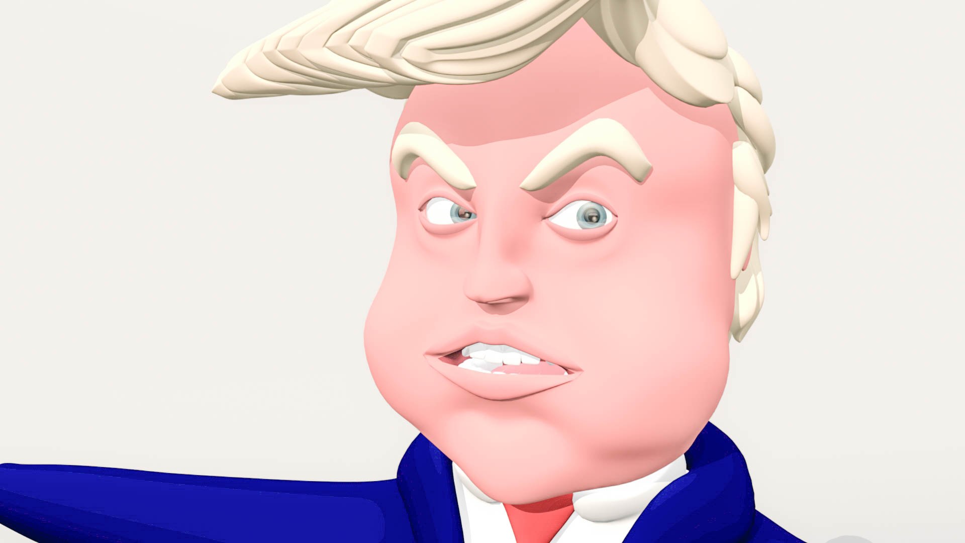 3d Model Cartoon Donald Trump Modeled