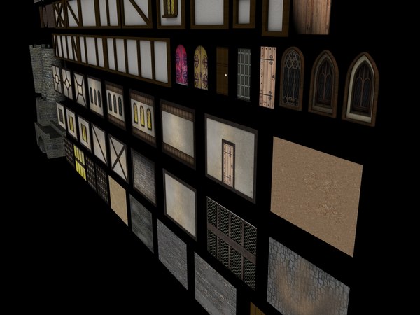 3ds materials assets medieval buildings
