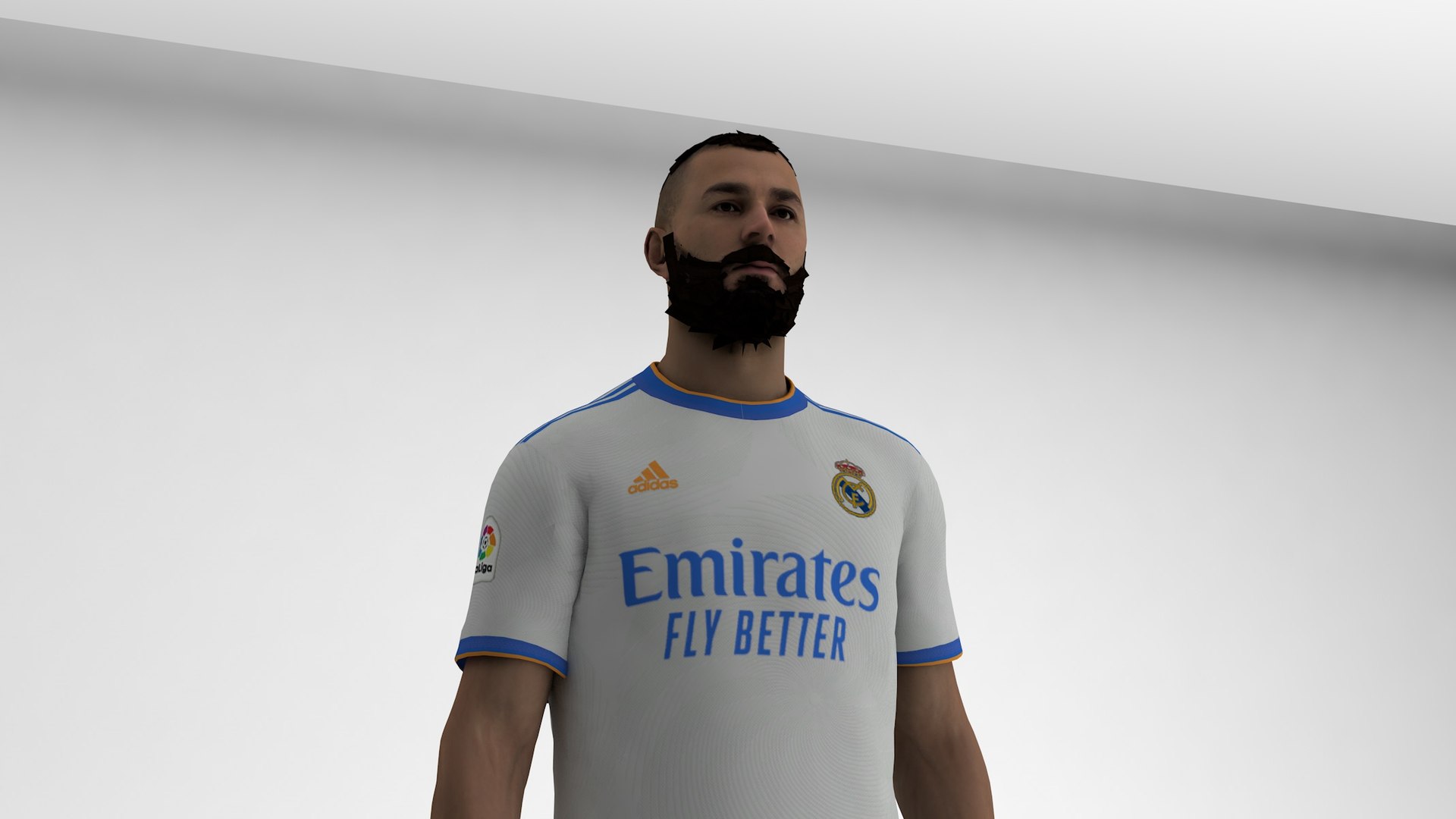 Karim Benzema - Rigged - Midpoly - Real Madrid Shirt 3D Model ...