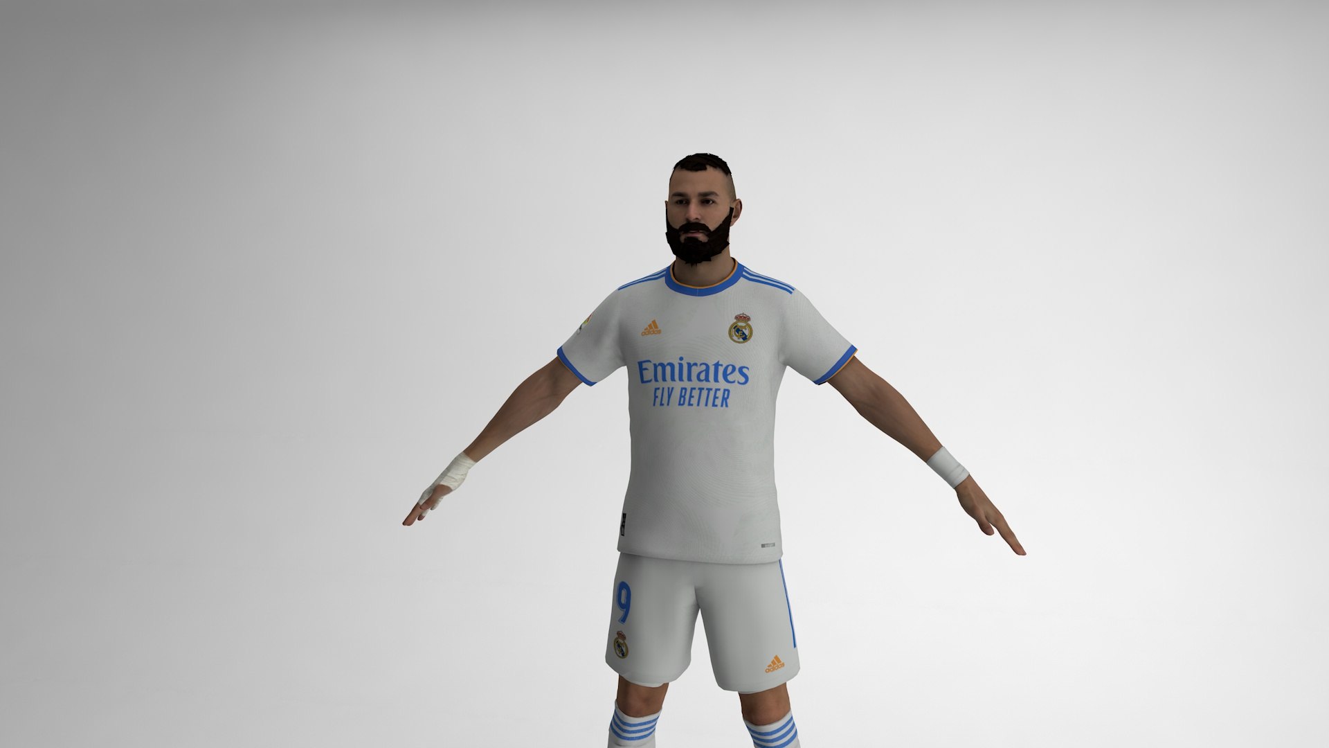 Karim Benzema - Rigged - Midpoly - Real Madrid Shirt 3D Model ...
