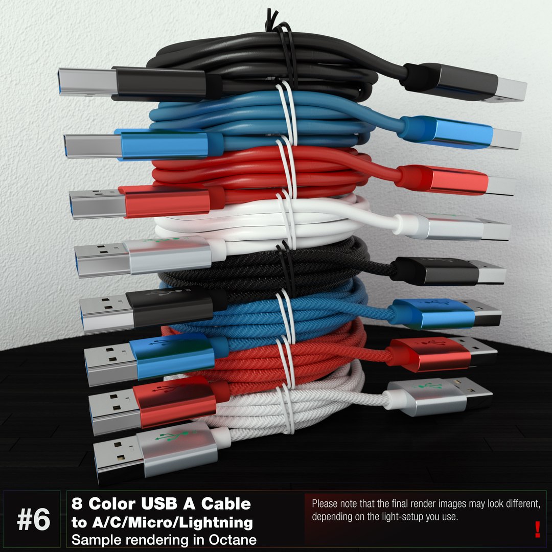 Cable micro lightning 8 model - TurboSquid 1612181