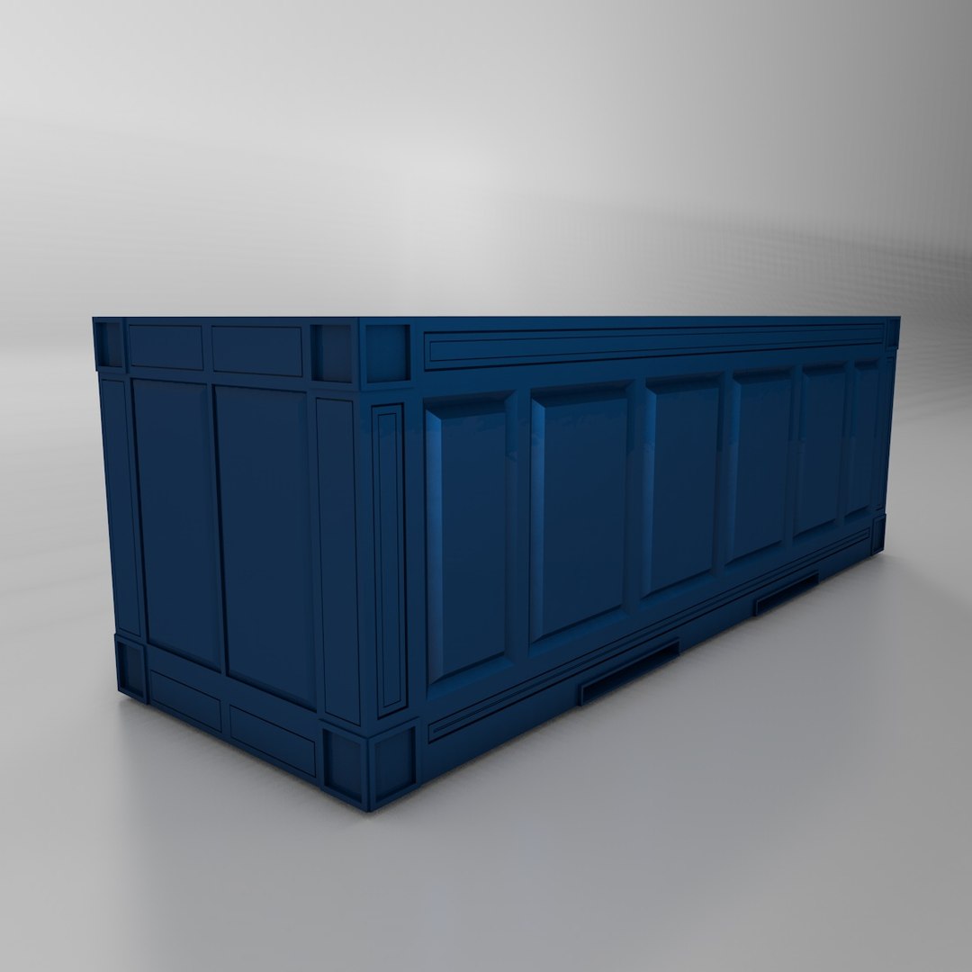 Metal Shipping Crate C4d