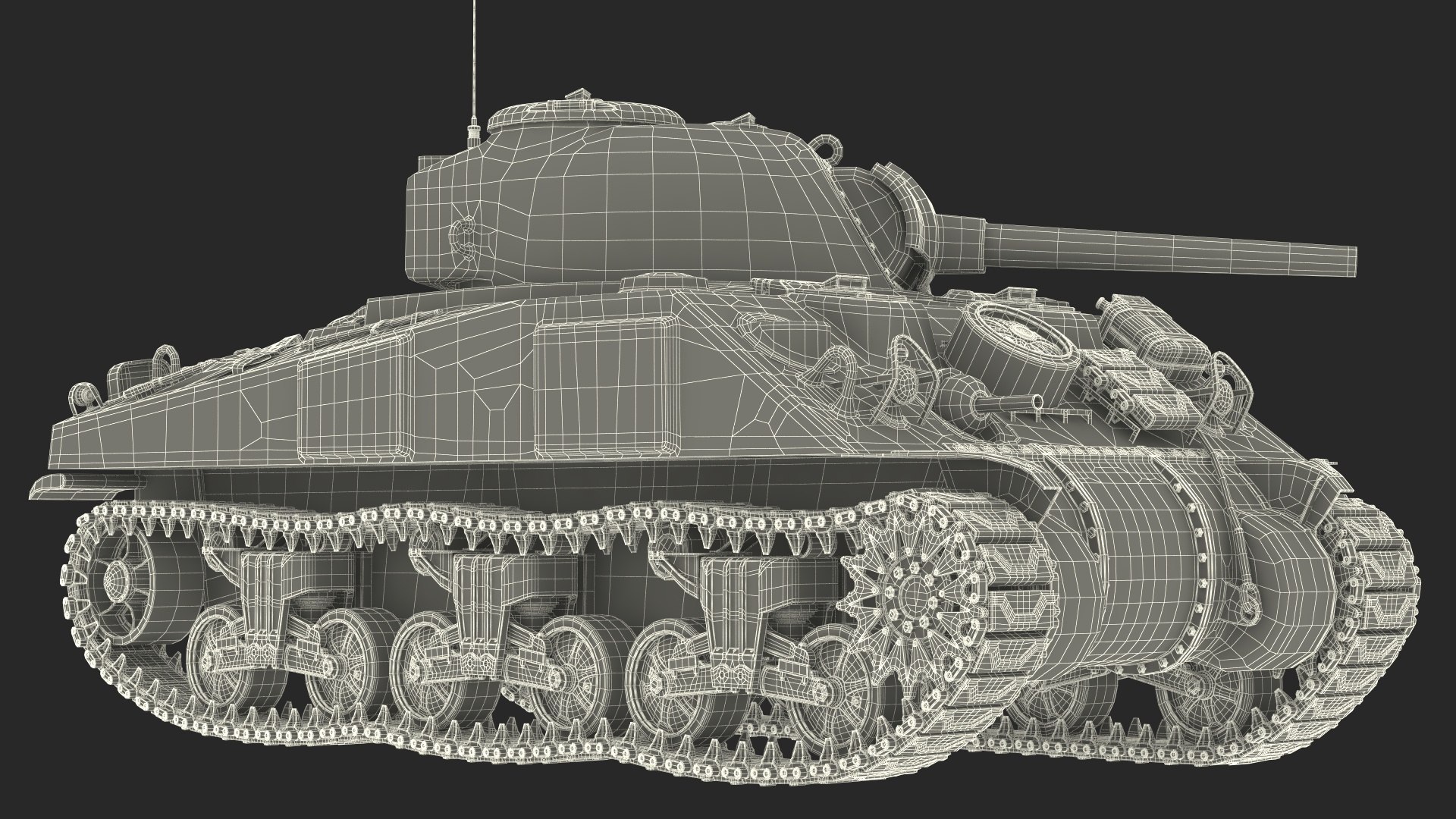 Combat M4 Sherman Tank Rigged Model - TurboSquid 2275026