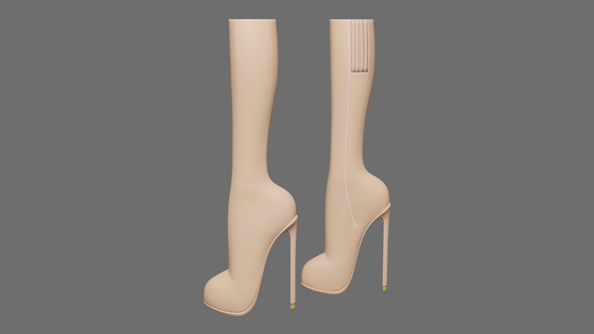 3D Hellen Knee High Heel Platform Boots - TurboSquid 2175575