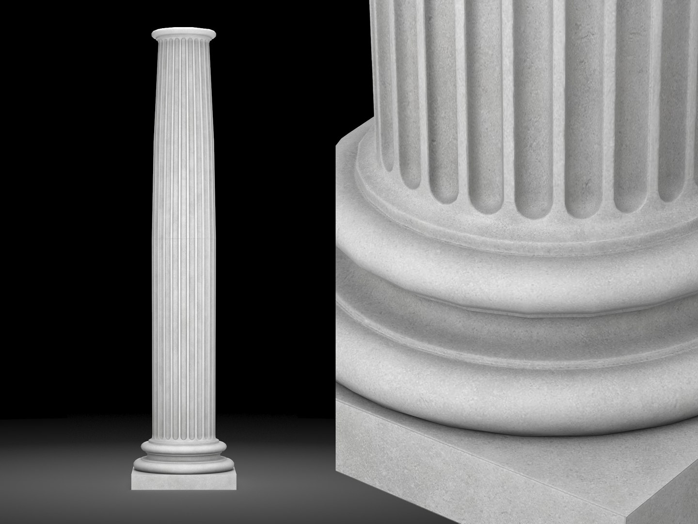 Fluted Column 3D Model - TurboSquid 1829004