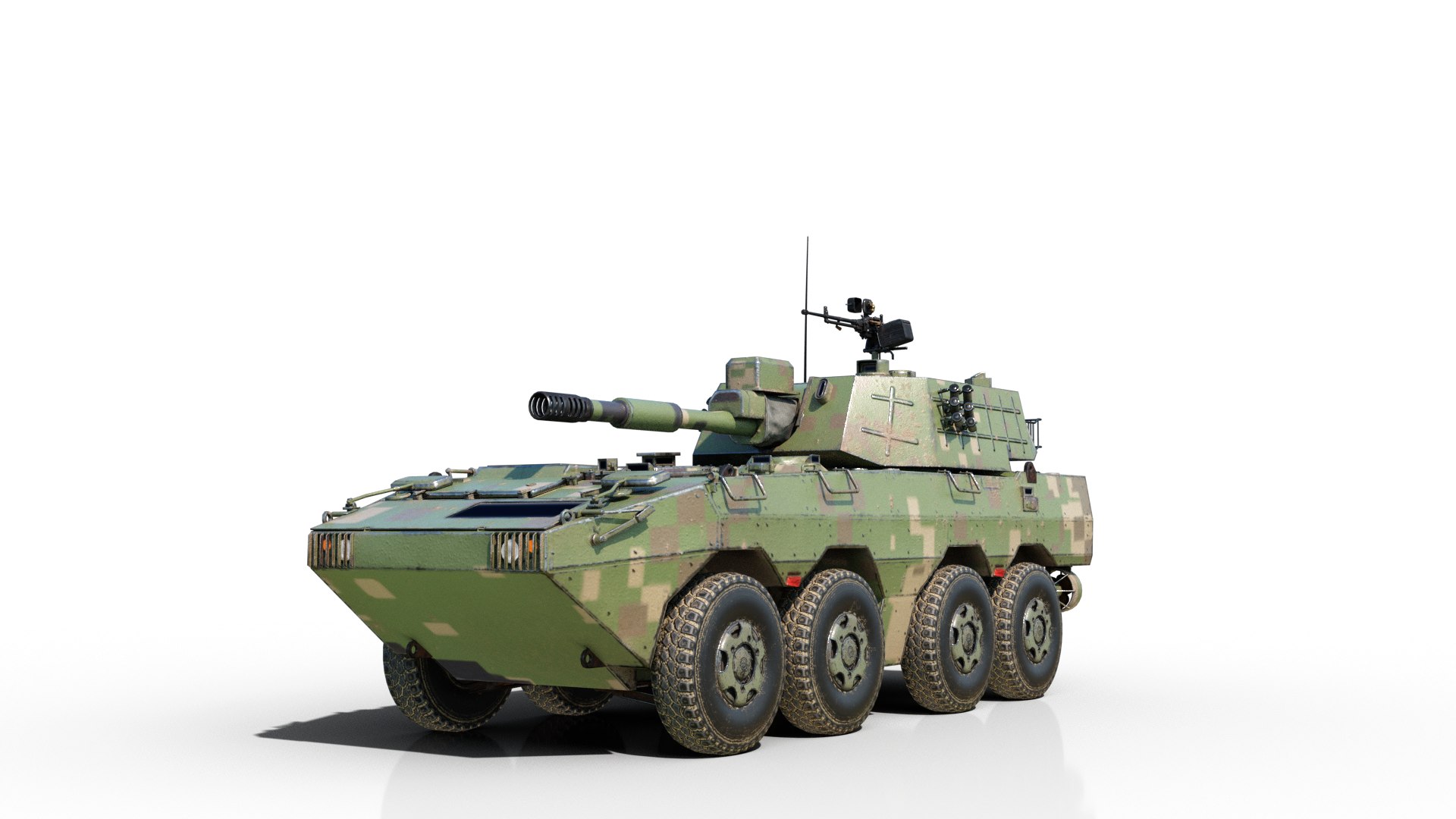 解放军陆军PLL09轮式自行榴弹炮4种涂装3D模型 - TurboSquid 2399305