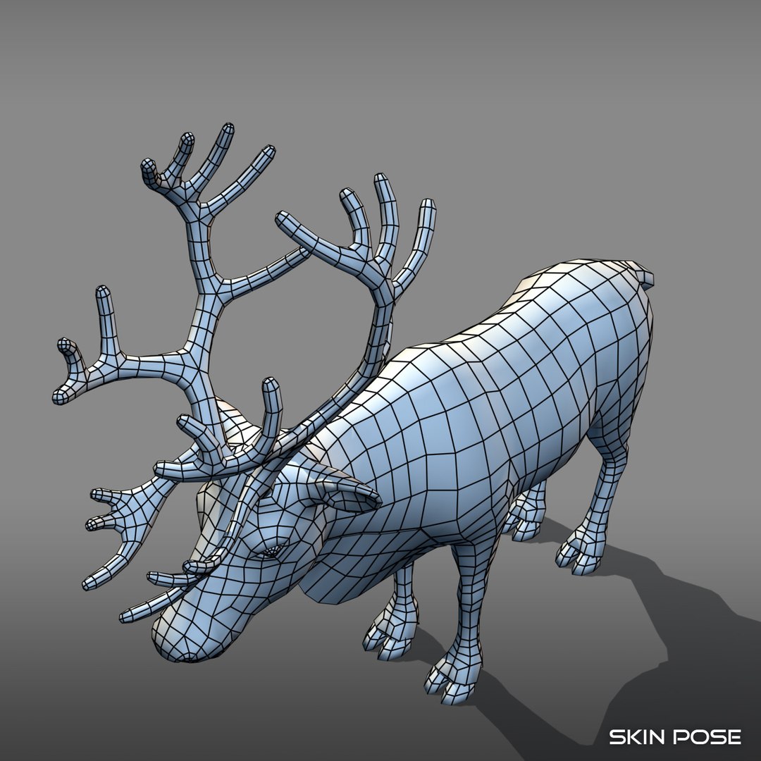 3d Model Reindeer Deer Animation Walk