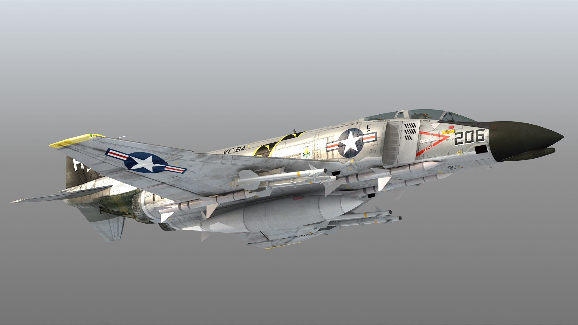 F4 B Navy Phantom II Jolly Rogers VF-84 USS Independence 3D model ...