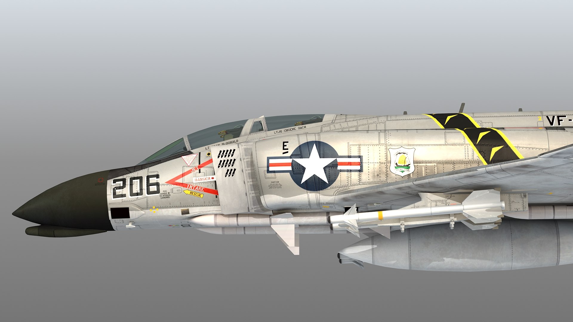 F4 B Navy Phantom II Jolly Rogers VF-84 USS Independence 3D model ...