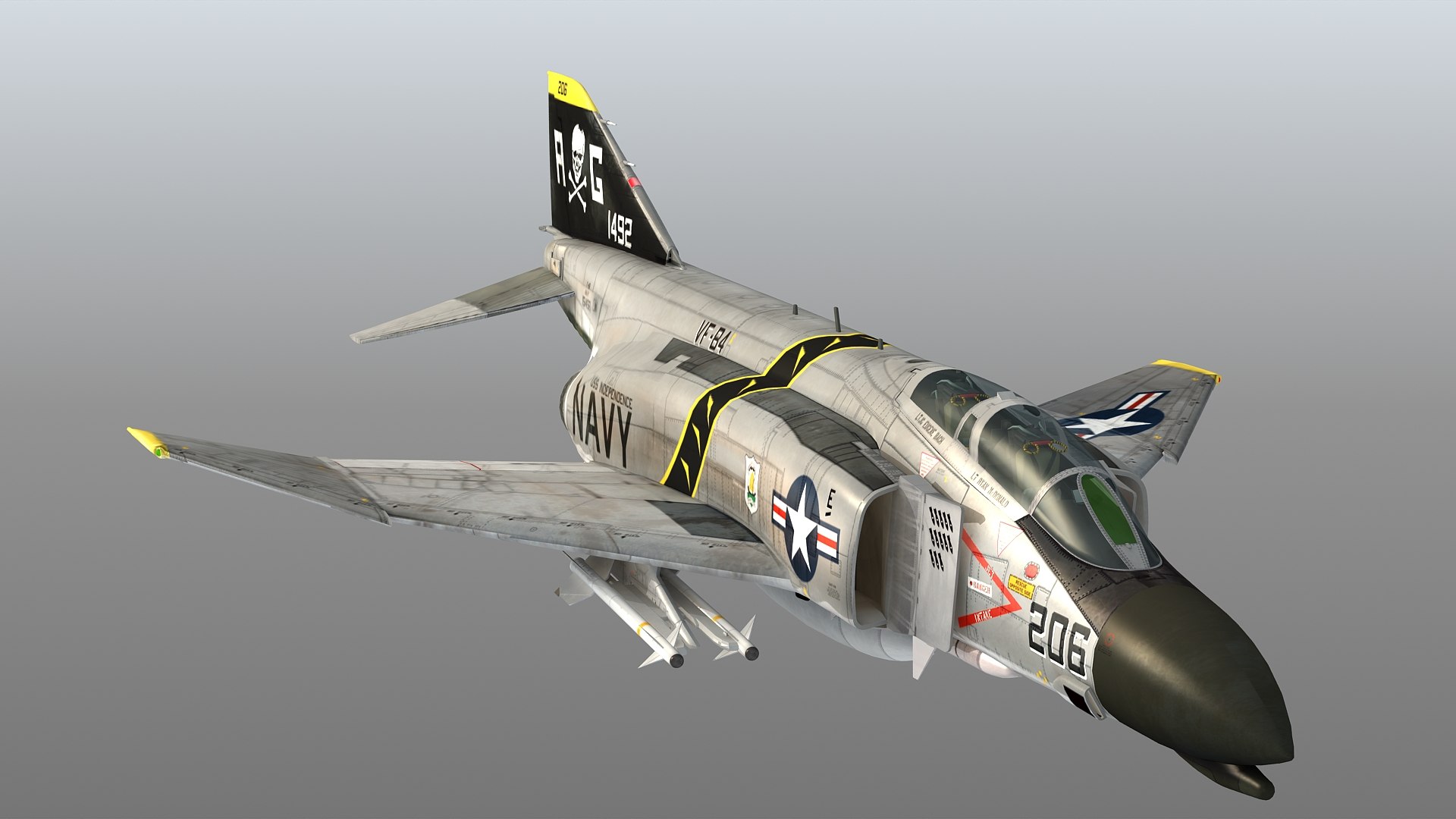 F4 B Navy Phantom II Jolly Rogers VF-84 USS Independence 3D model ...