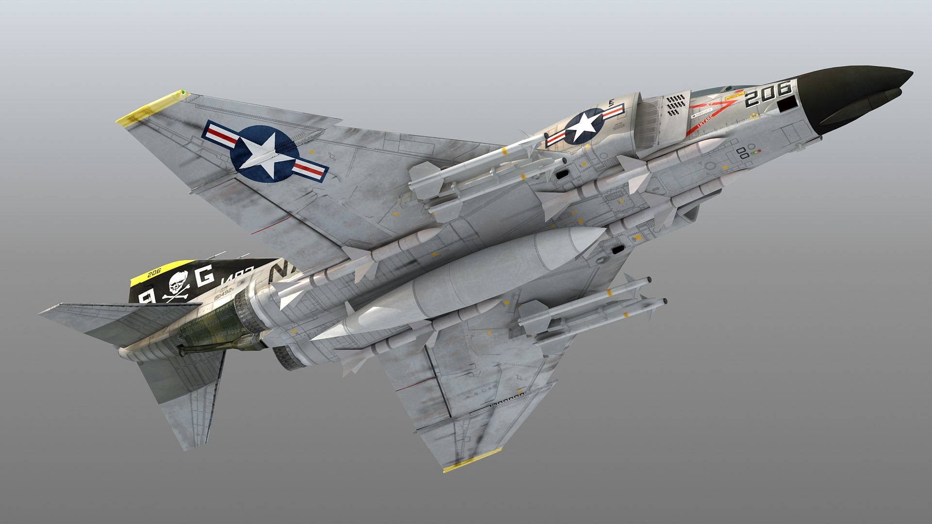 F4 B Navy Phantom II Jolly Rogers VF-84 USS Independence 3D model ...