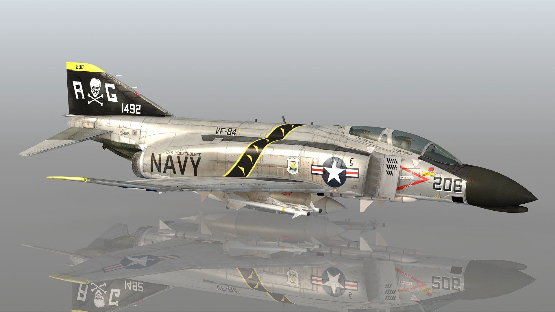 F4 B Navy Phantom II Jolly Rogers VF-84 USS Independence 3D model ...