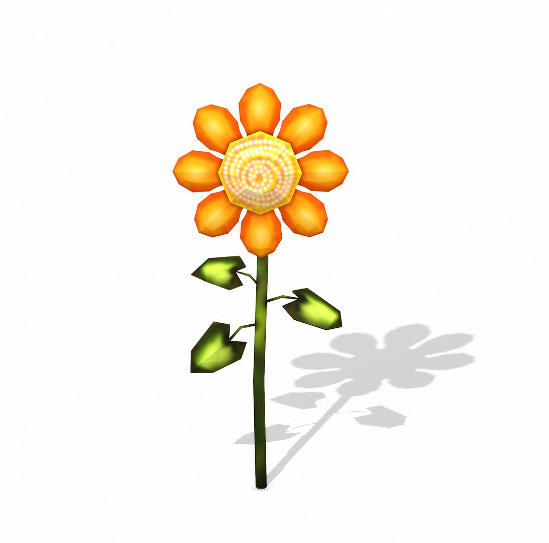 Orange flower 3D - TurboSquid 1306903