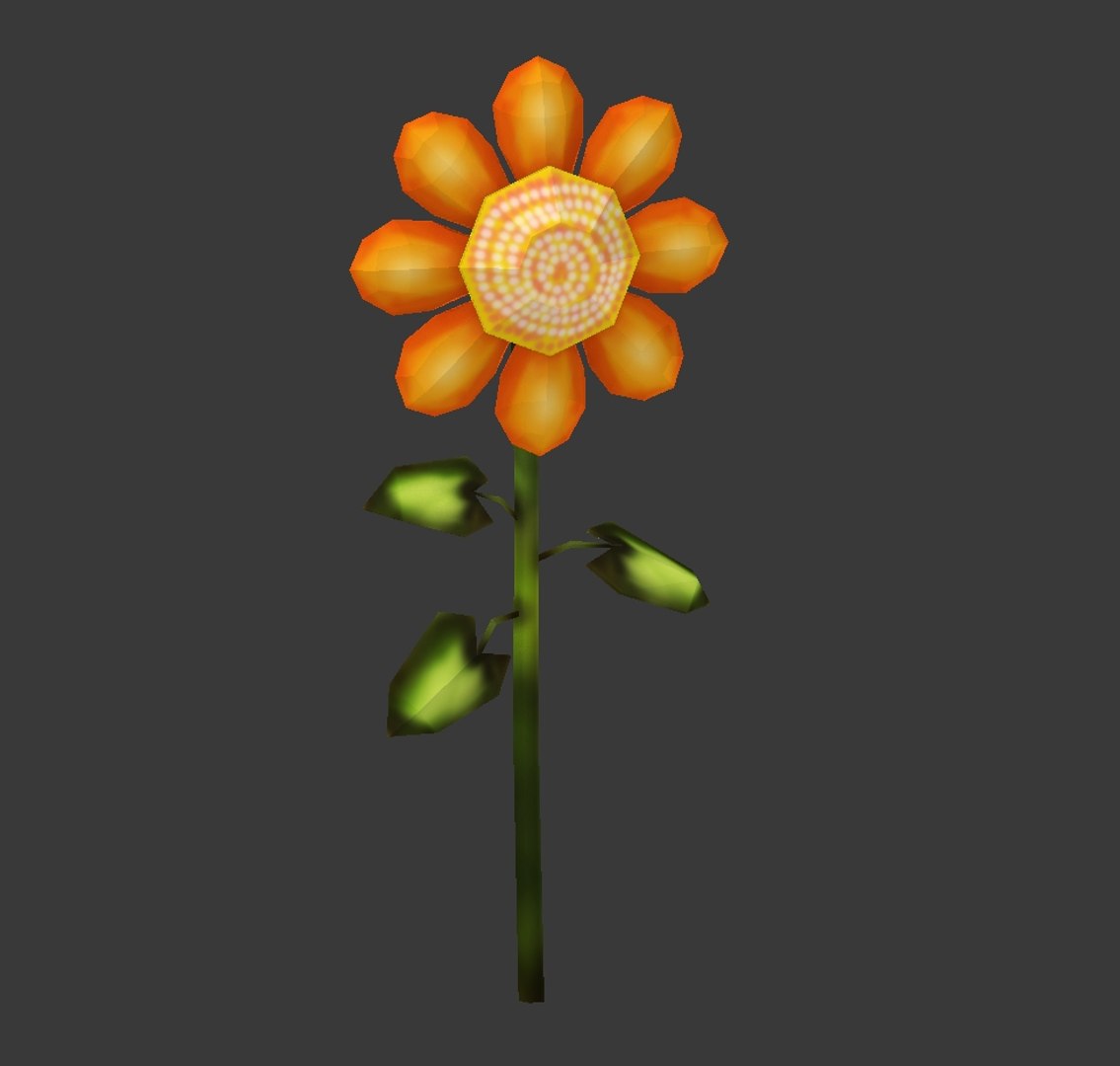 Orange flower 3D - TurboSquid 1306903
