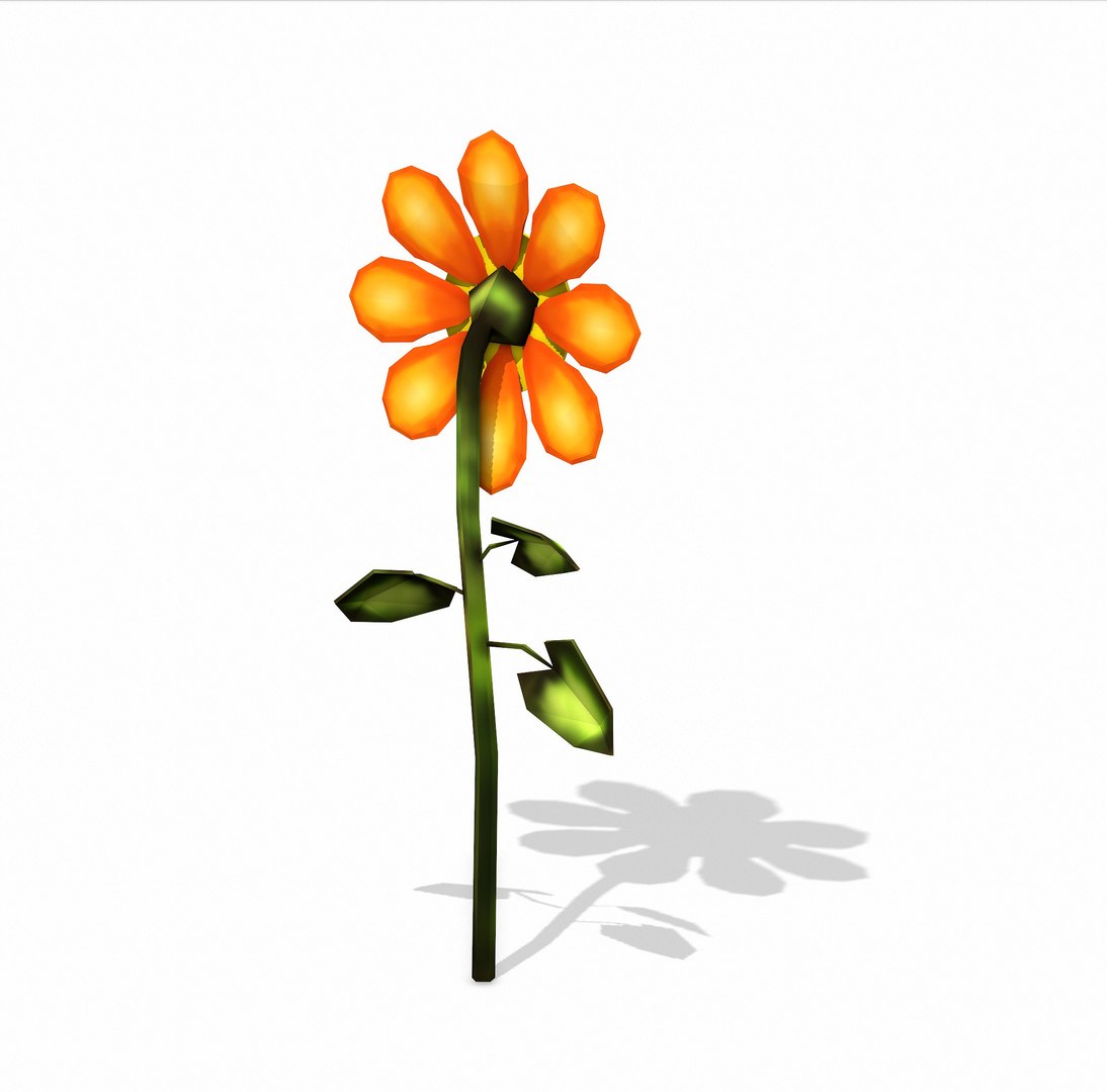 Orange flower 3D - TurboSquid 1306903