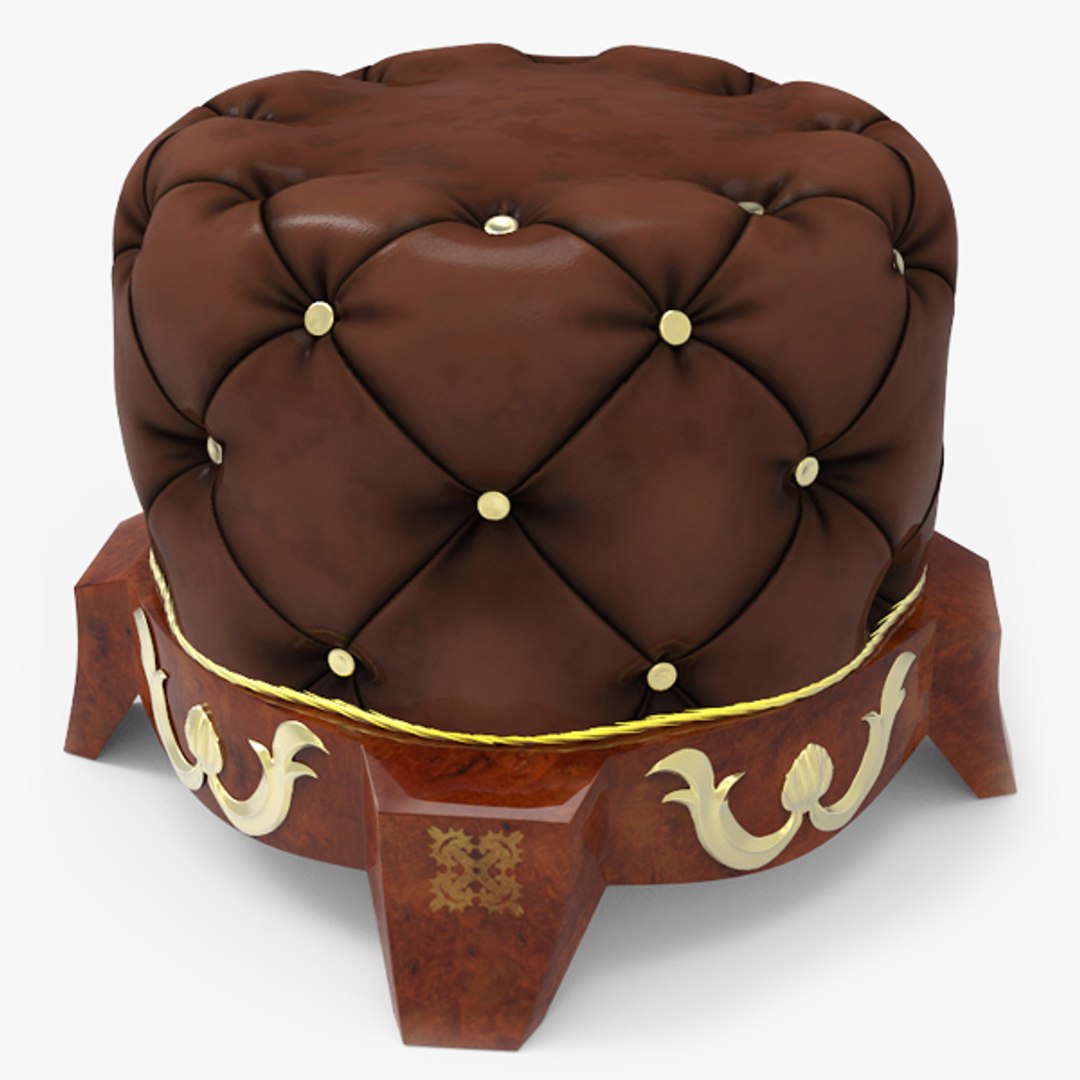 ottoman hassock tuffet 3d max