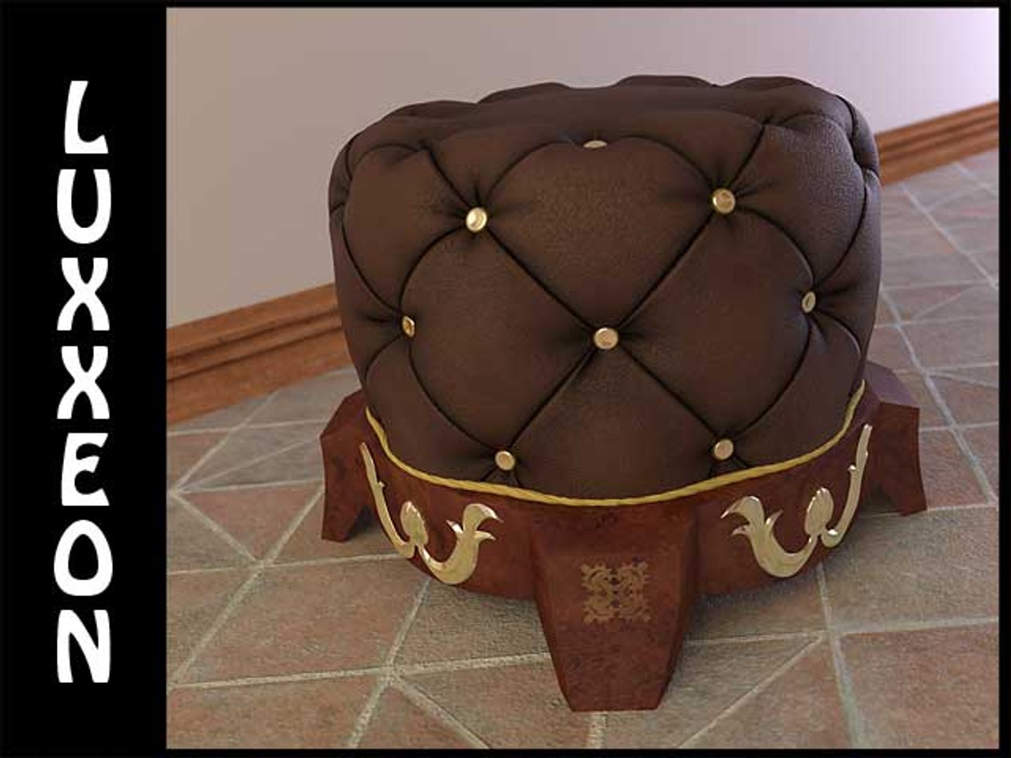 ottoman hassock tuffet 3d max