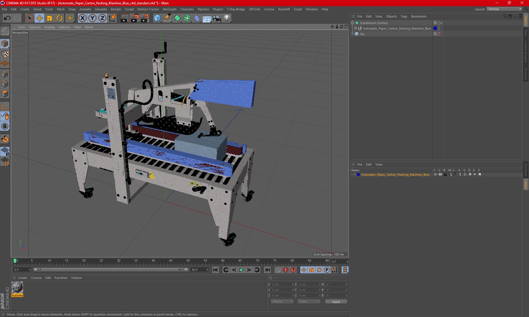 Automatic Paper Carton Packing Machine Blue 3D Model - TurboSquid 2092115