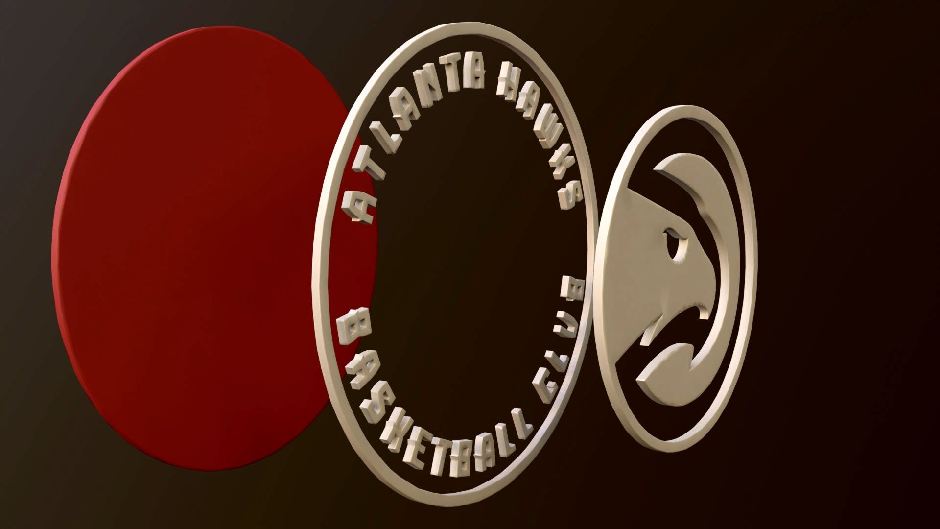 Atlanta Hawks Team Logo Printable And Renderable 3D Model - TurboSquid ...