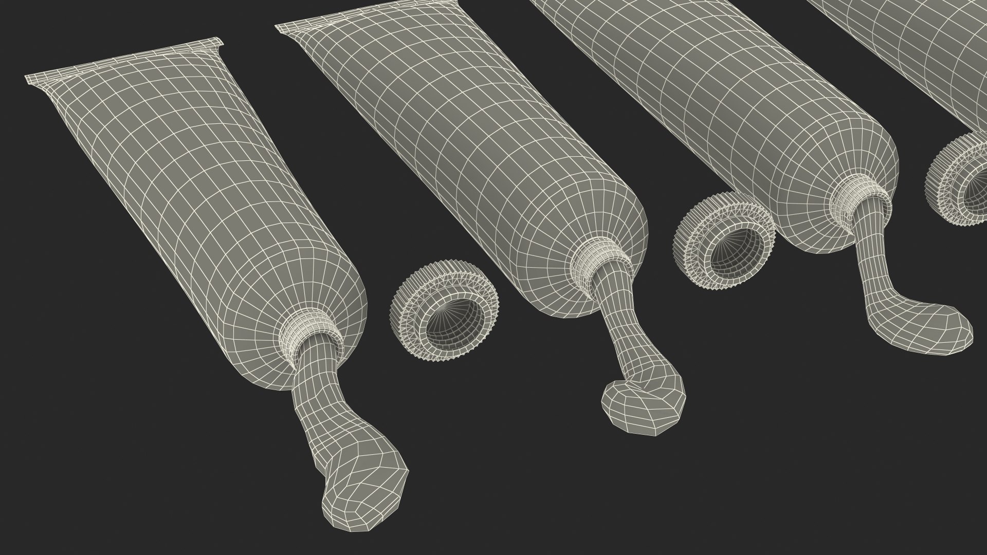 3D Opened Oil Paint Tubes Set - TurboSquid 1828556