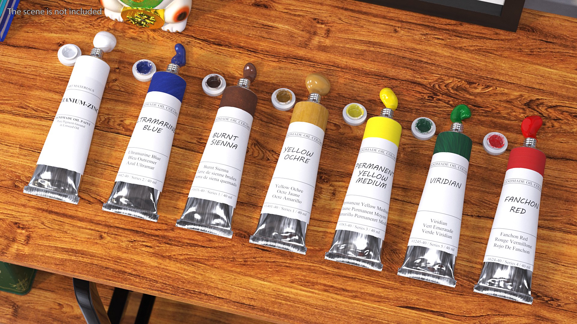 3D Opened Oil Paint Tubes Set - TurboSquid 1828556