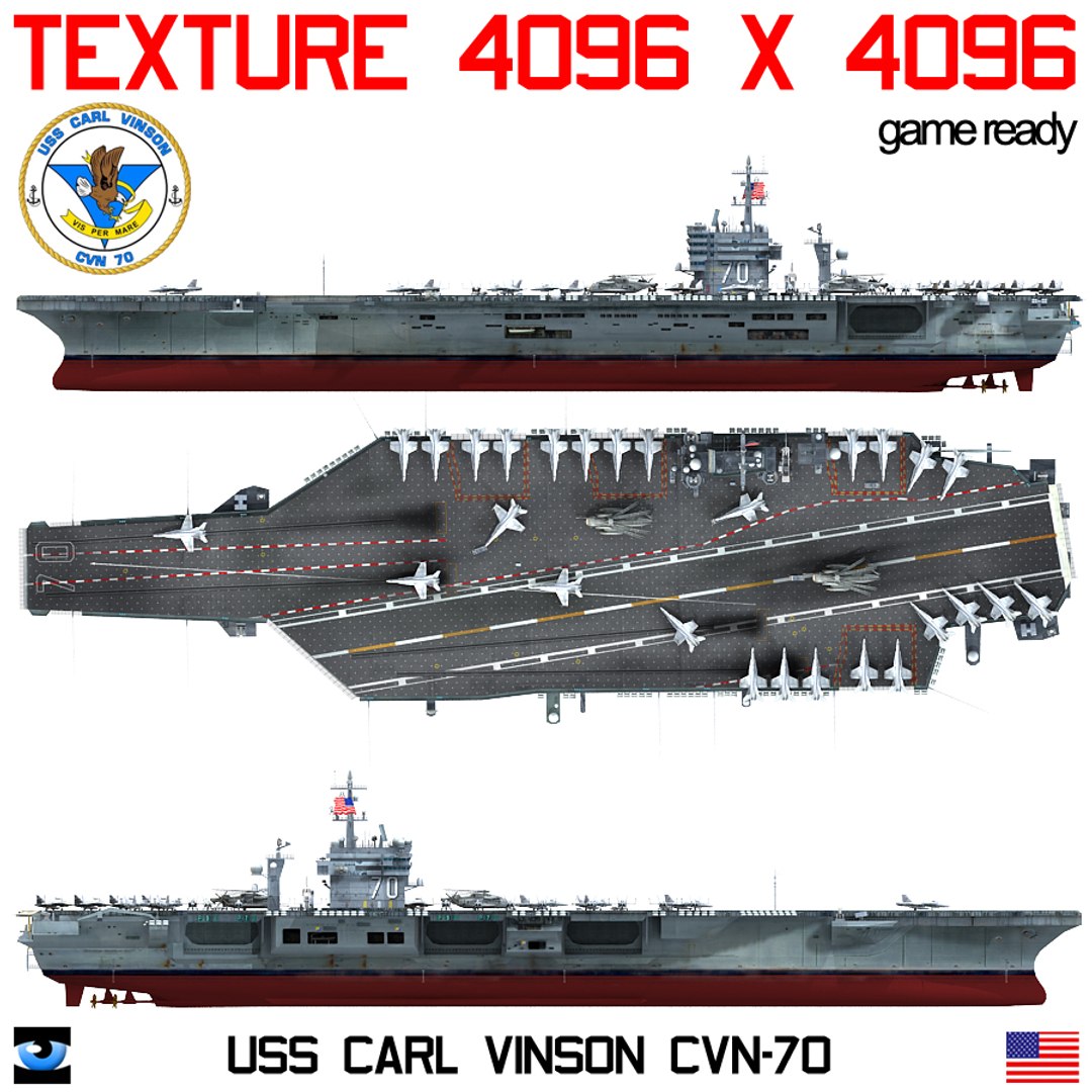 3d Uss Carl Vinson Cvn-70 Model