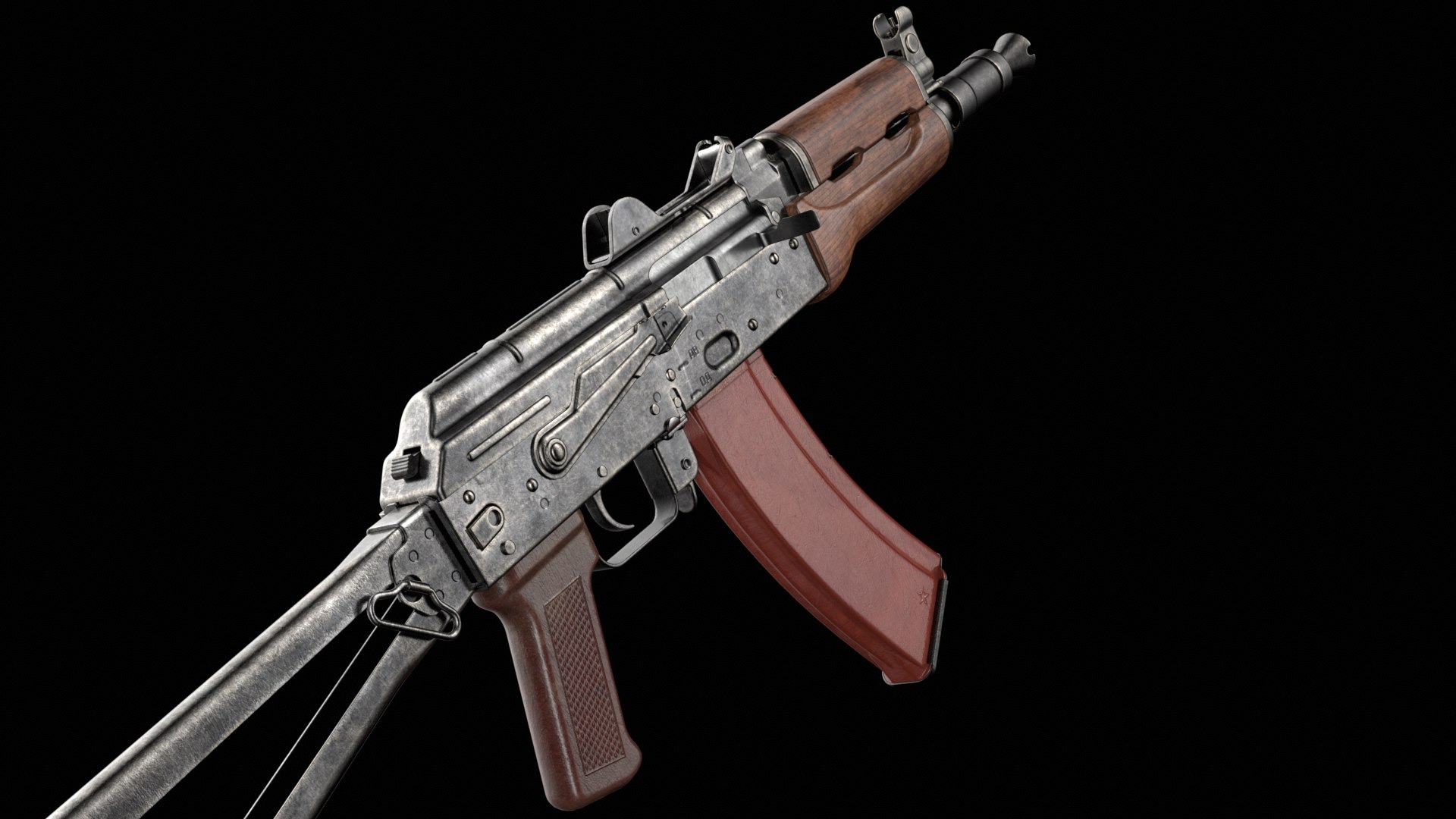 AKS-74U AKS-74UN Kalashnikov Assault Carbine Rifle Game Ready 3D Model ...