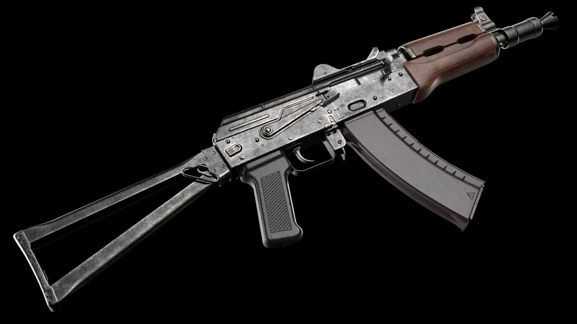 AKS-74U AKS-74UN Kalashnikov Assault Carbine Rifle Game Ready 3D Model - TurboSquid 1898932